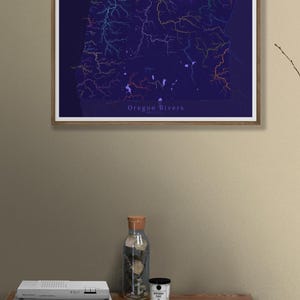 Oregon Rivers Map Print - Etsy