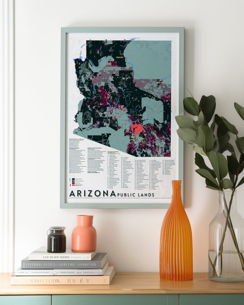 Arizona Public Lands Map - Etsy