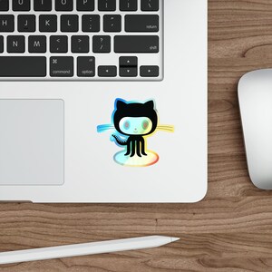 Github Octocat Holographic Die-cut Stickers Developer Laptop Decal Tech ...