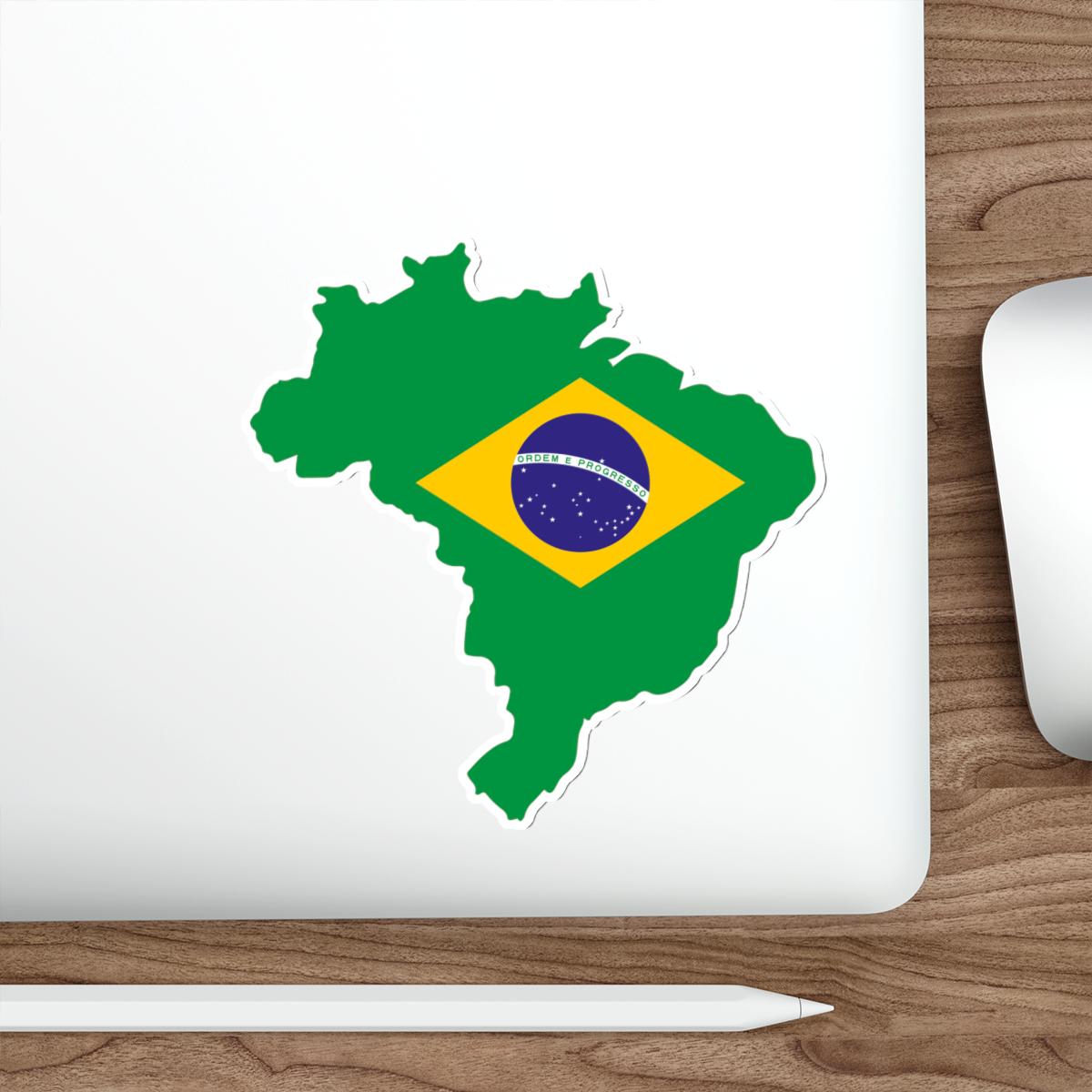 Brazil Map Die-cut Stickers, Perfect for Travel Lovers, Laptop Decor ...