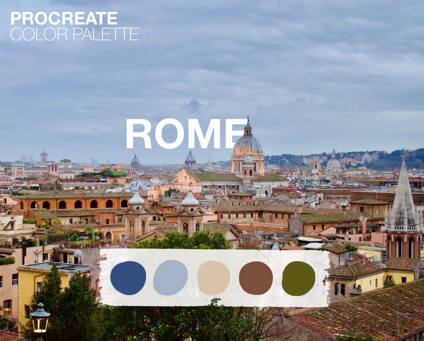 PROCREATE Color Palette - ROME - 30 Colors - Warm Colors - Swatches ...