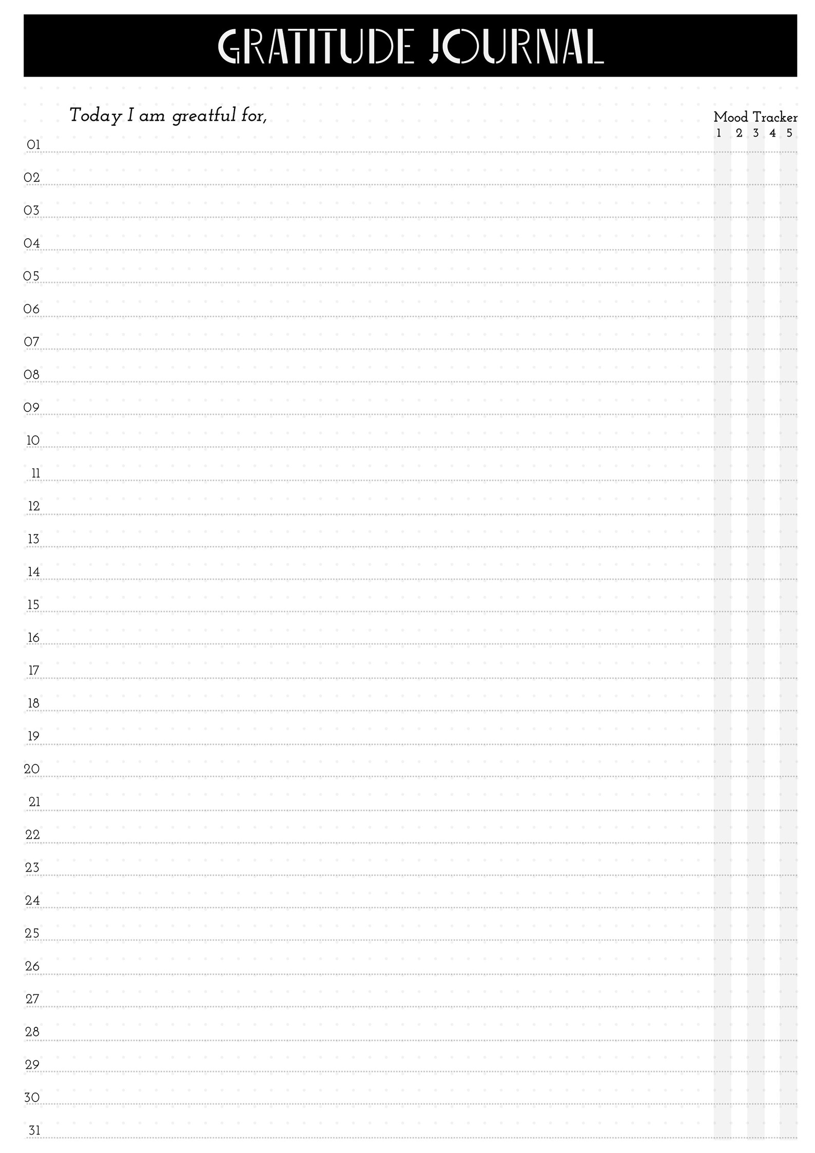 Gratitude Journal Template A4 Printable & Fillable PDF - Etsy