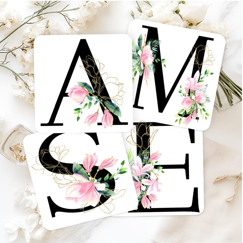 Letter Coaster - Etsy