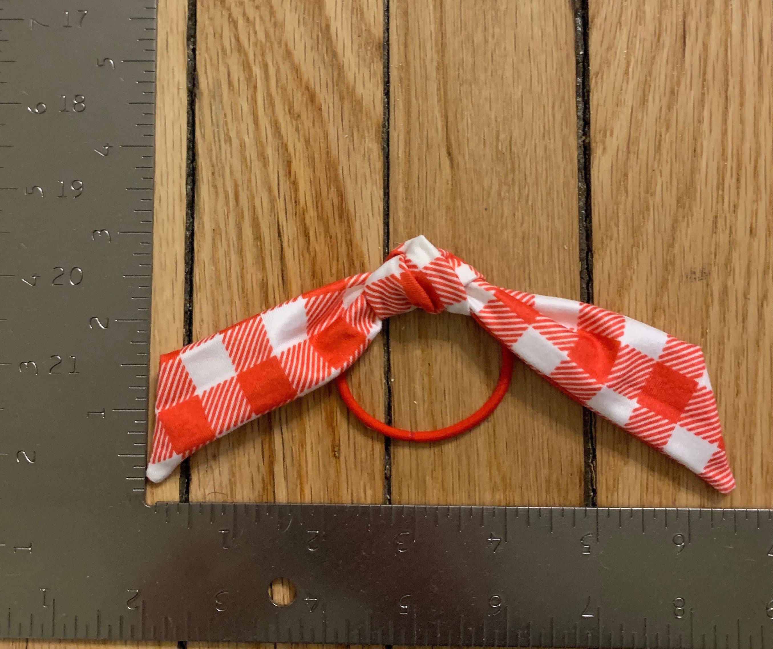 The Celia Bow Hair Tie Handmade, Red and White Gingham, Res Hair ...