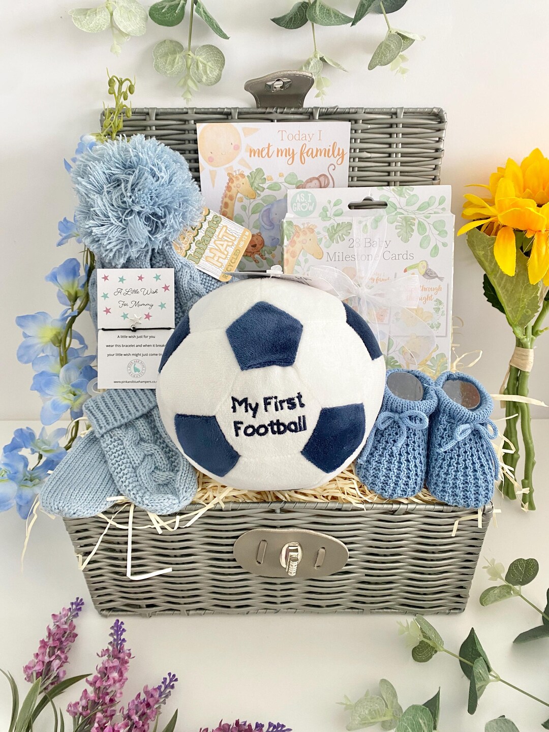 Baby Hamper, My First Football Rattle Soft Toy Baby Gift, New Baby Boy ...