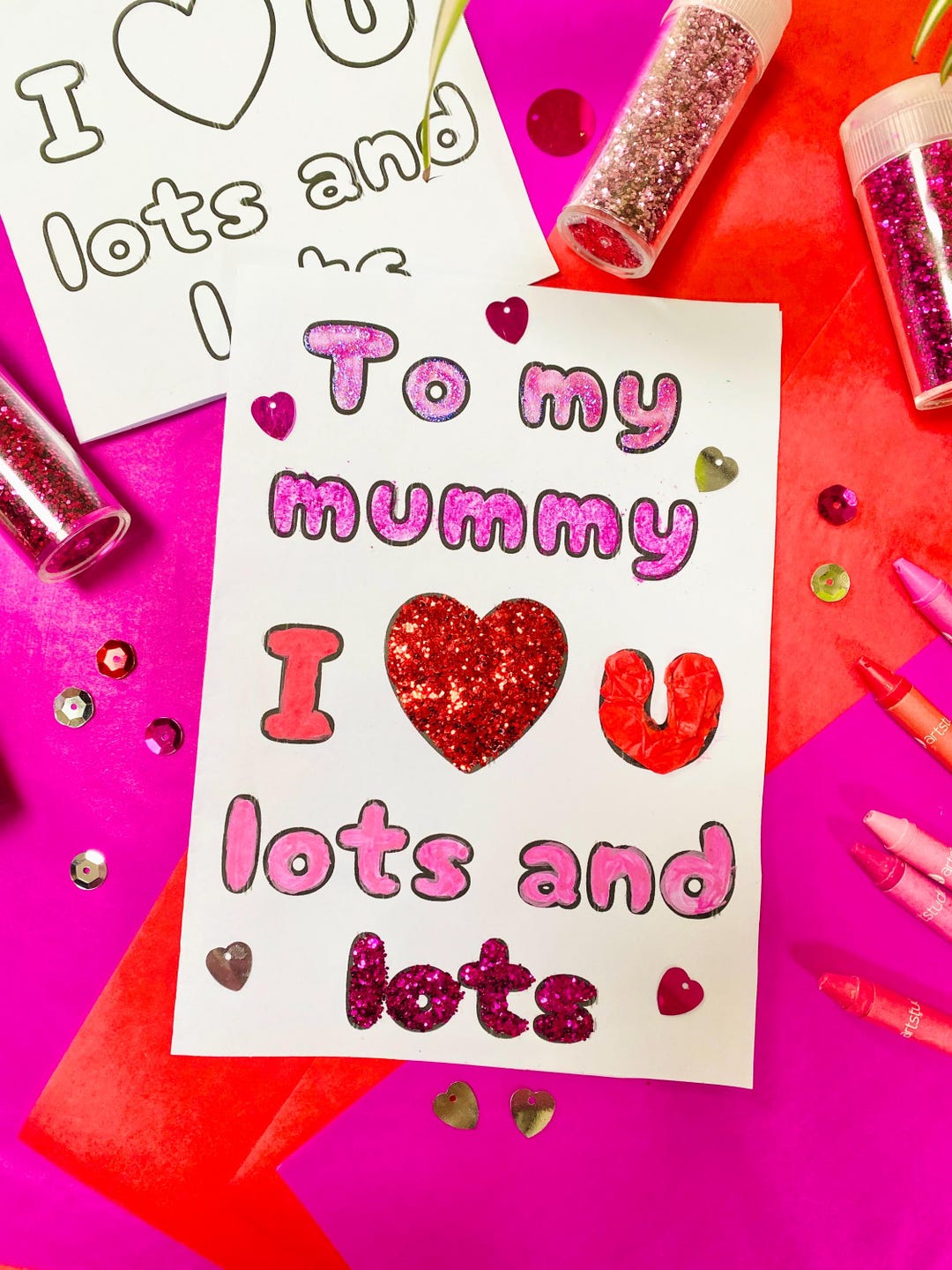 Kids Valentines Colouring Activity, Valentines Day Card for Mummy, Kids ...