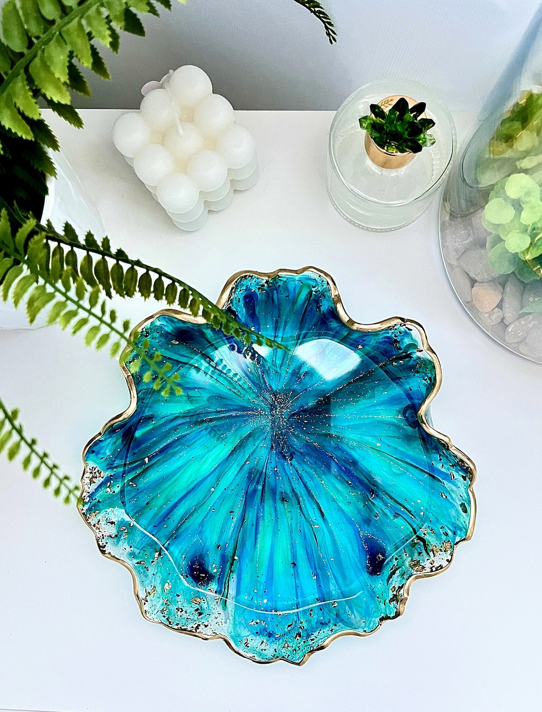 Resin Clam Bowl/ Resin Decorative Bowl/ Clam Shell Display Bowl/ Beach ...
