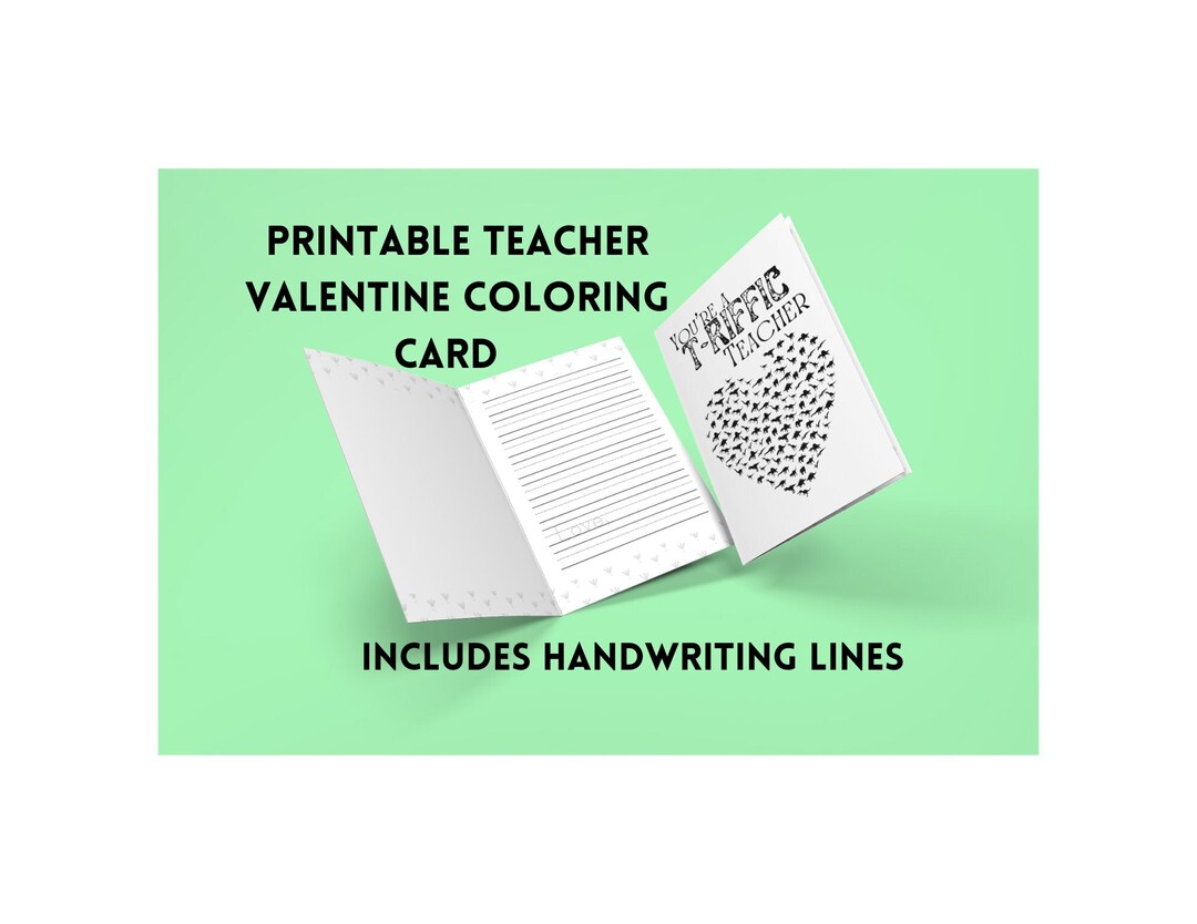 Printable you're a T-riffic Teacher Coloring Valentine Card With ...