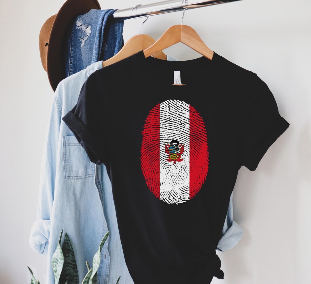Peru Shirt, Peruana Tee, Peru Girl Shirt, Peruvian Flag Fingerprint T ...