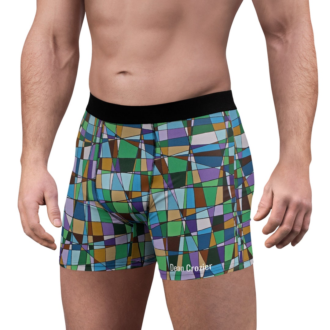 JACARANDA Men's Boxer Briefs A Geometric Abstract Painting - Etsy