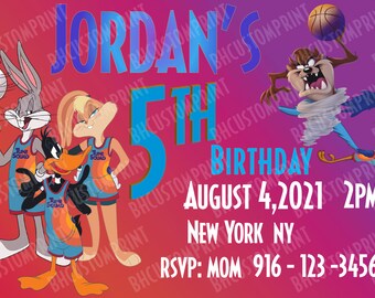 Space Jam Invitations | Etsy