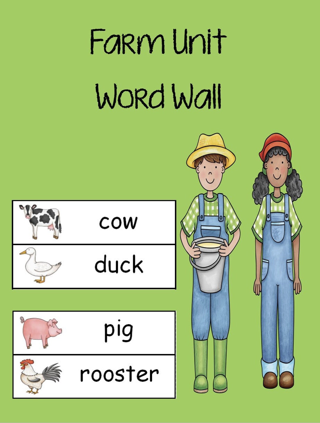 Farm Word Wall & Vocabulary Cards - Etsy