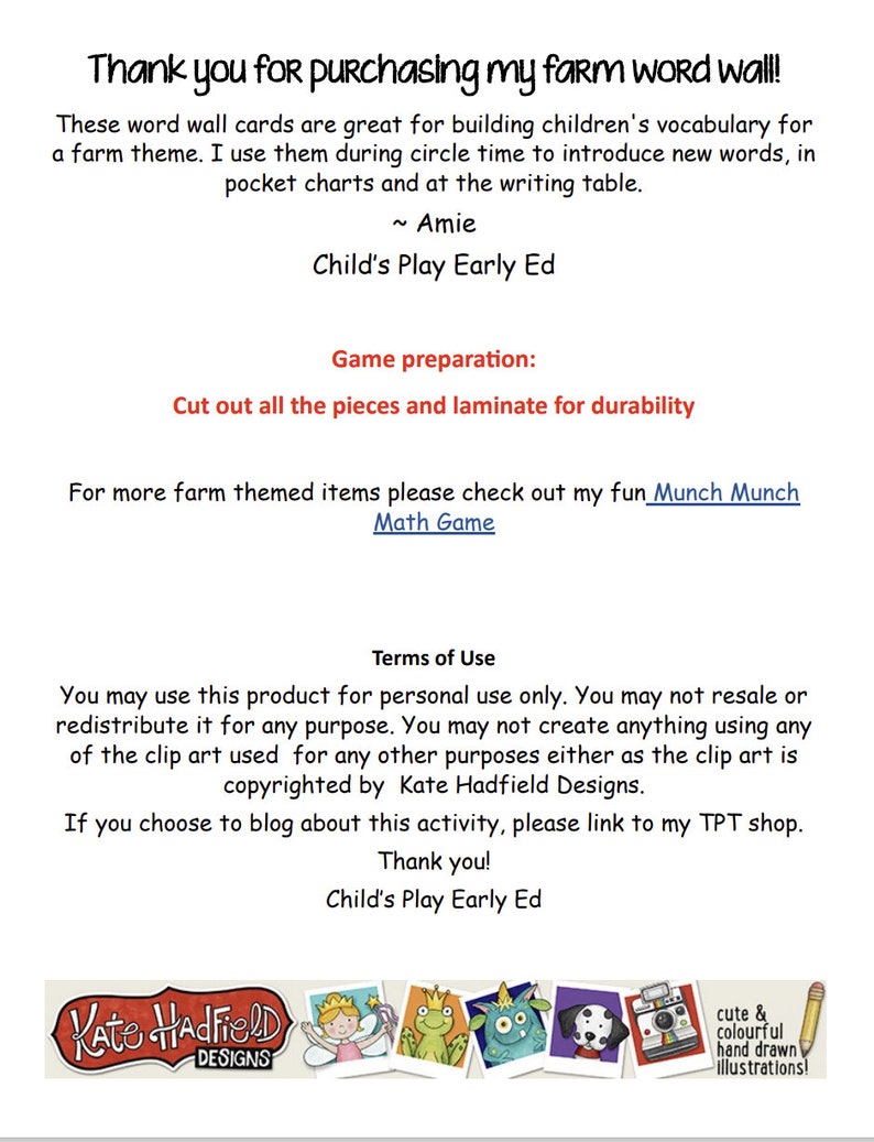 Farm Word Wall & Vocabulary Cards - Etsy