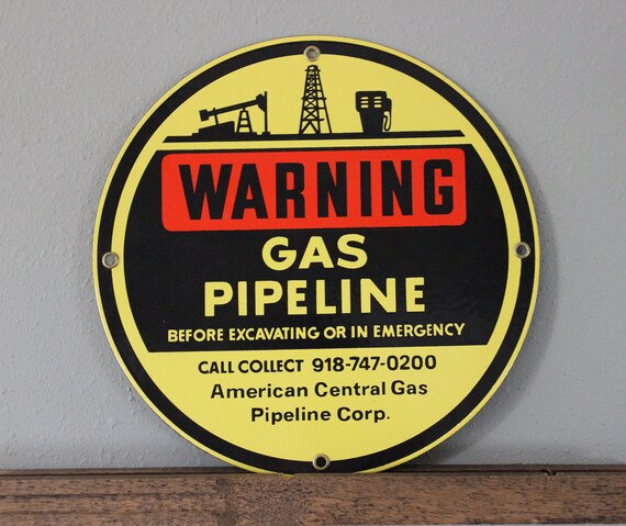 Pipeline Marker Sign 12 Round Industrial Art Oil and - Etsy