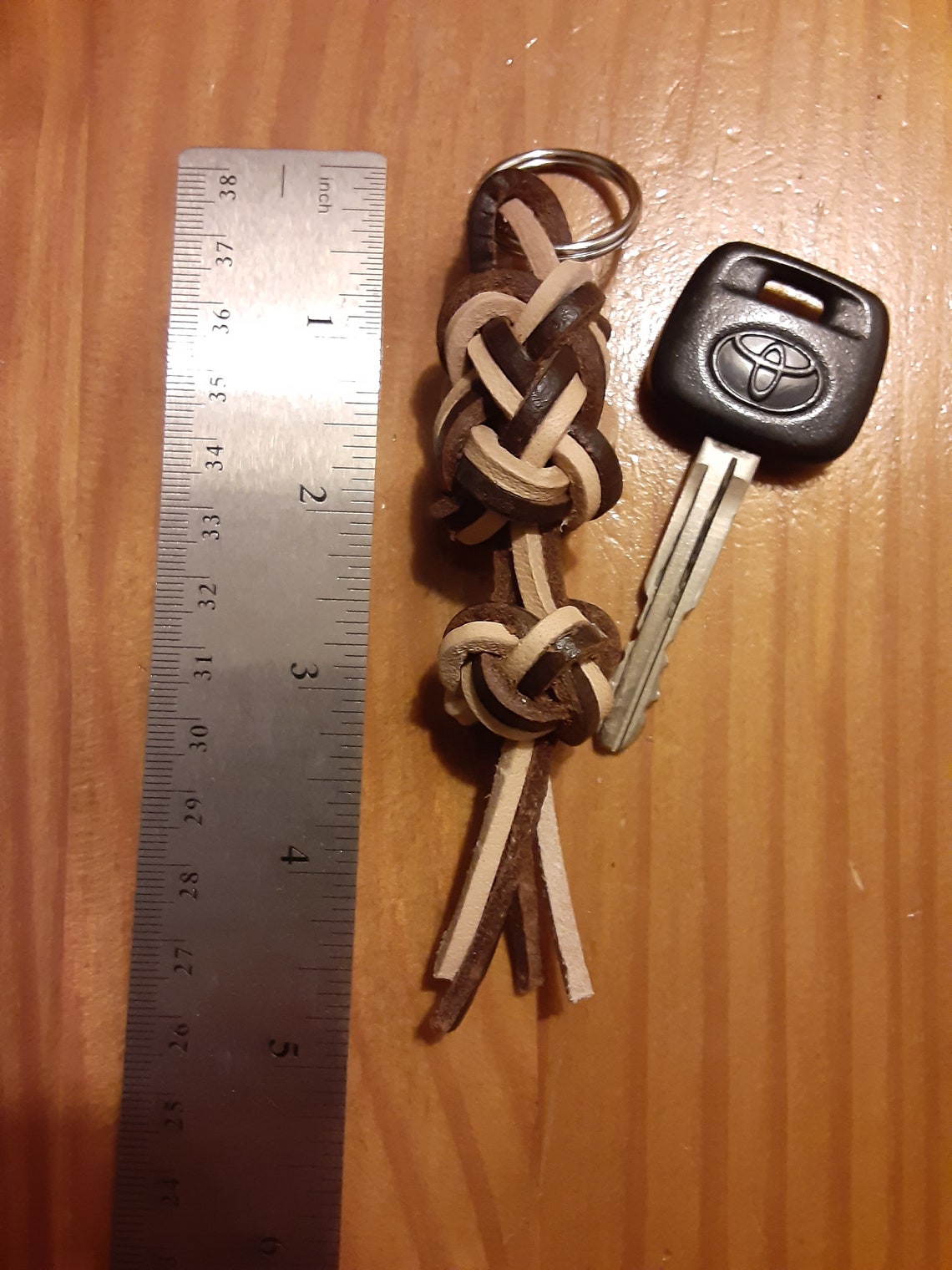 Leather Pineapple Knot Keychain, Double Knot - Etsy