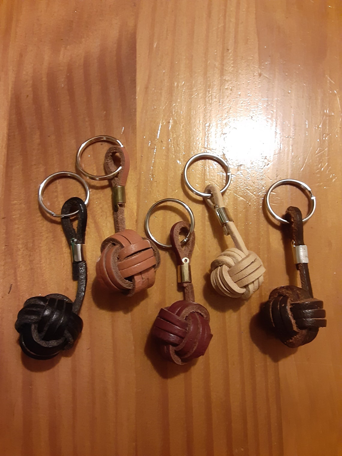 Leather Monkey's Fist Keychain - Etsy