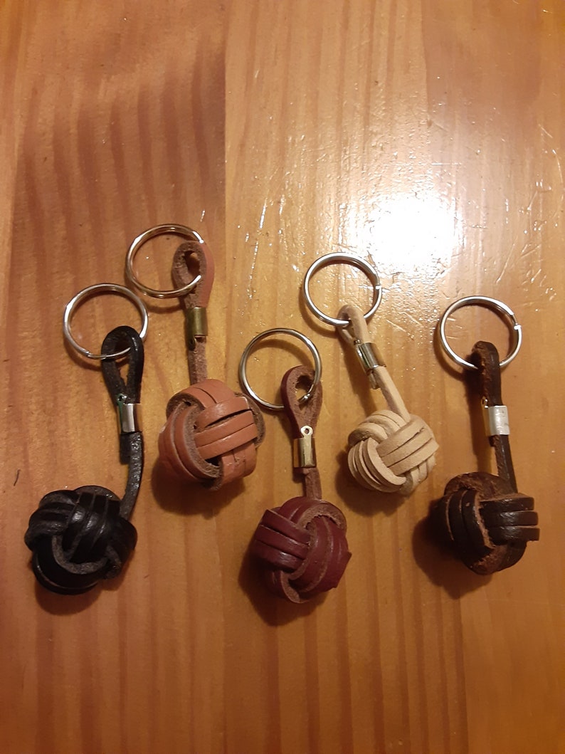 Leather Monkey's Fist Keychain - Etsy