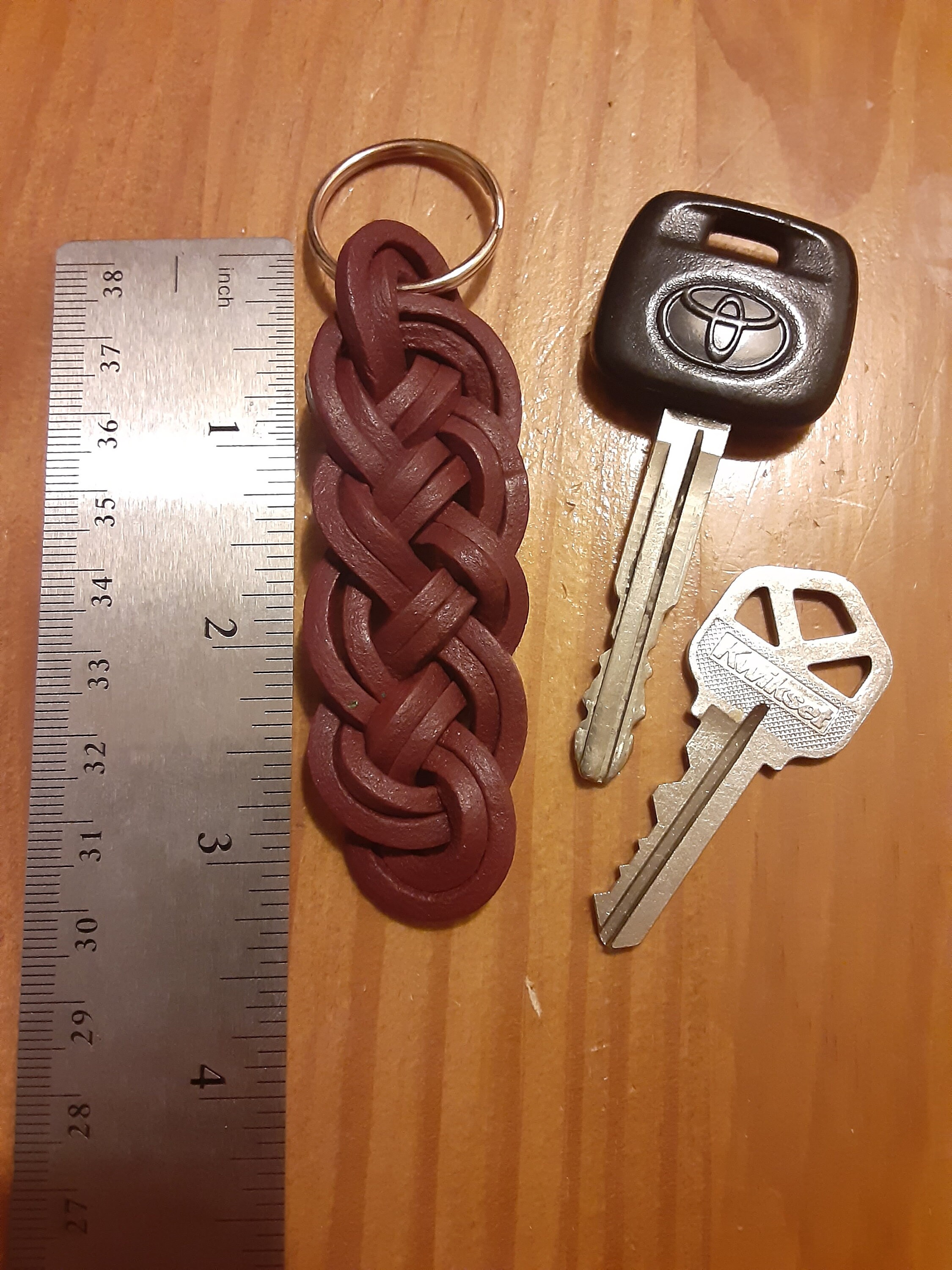Double Braid Leather Keychain - Etsy