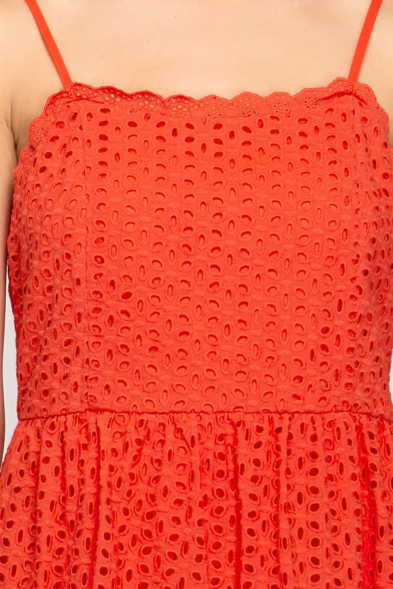Red Eyelet Summer Dress, Strapless, Eyelet Lace Dress - Etsy