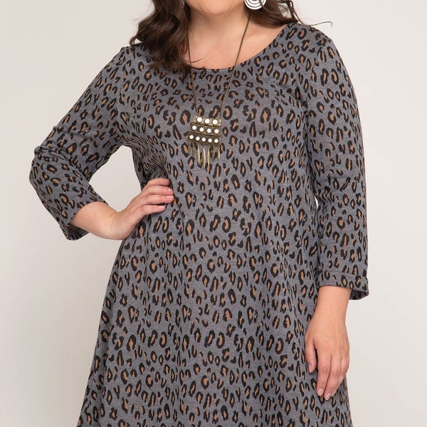 Cheetah Print Plus Size Dress - Etsy