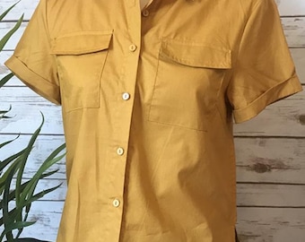 Mustard Button Shirt | Etsy