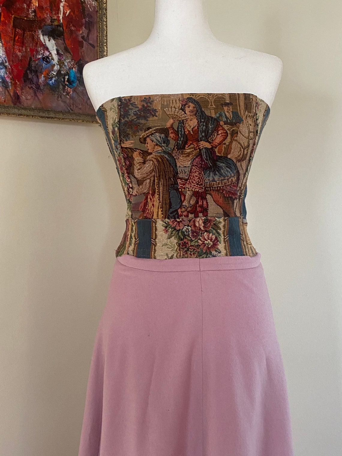Tapestry Bustier Corset Bridgerton Spanish Scene - Etsy