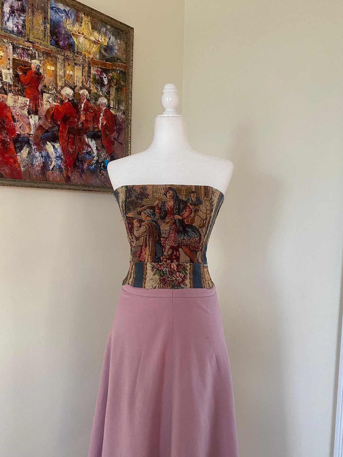 Tapestry Bustier Corset Bridgerton Spanish Scene - Etsy