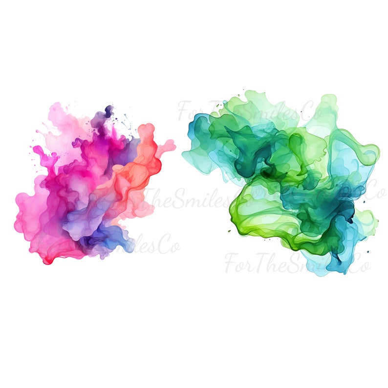Splash PNG, Water Color Splash Clipart, Alcohol Ink PNG, 29 Color ...