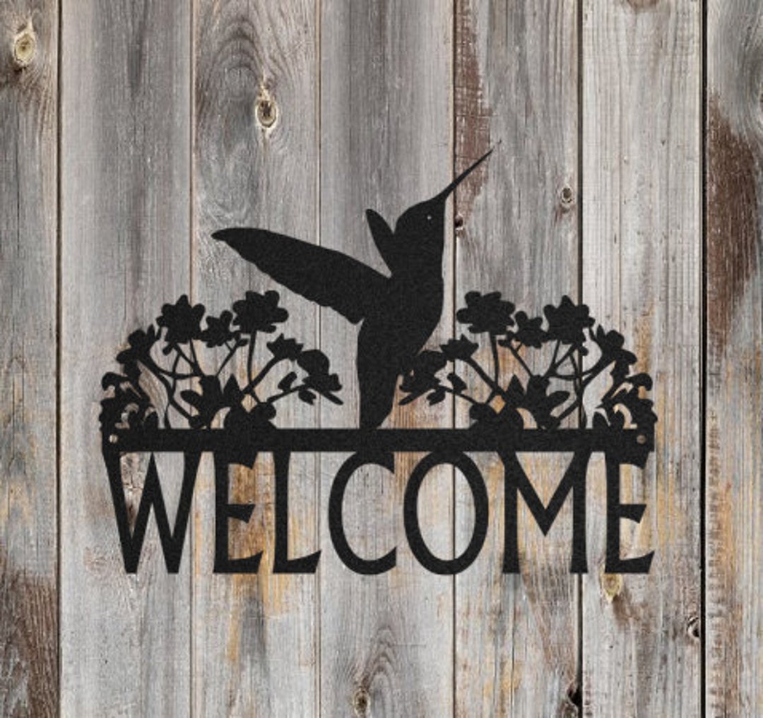 Metal Art Hummingbird Welcome Sign - Etsy