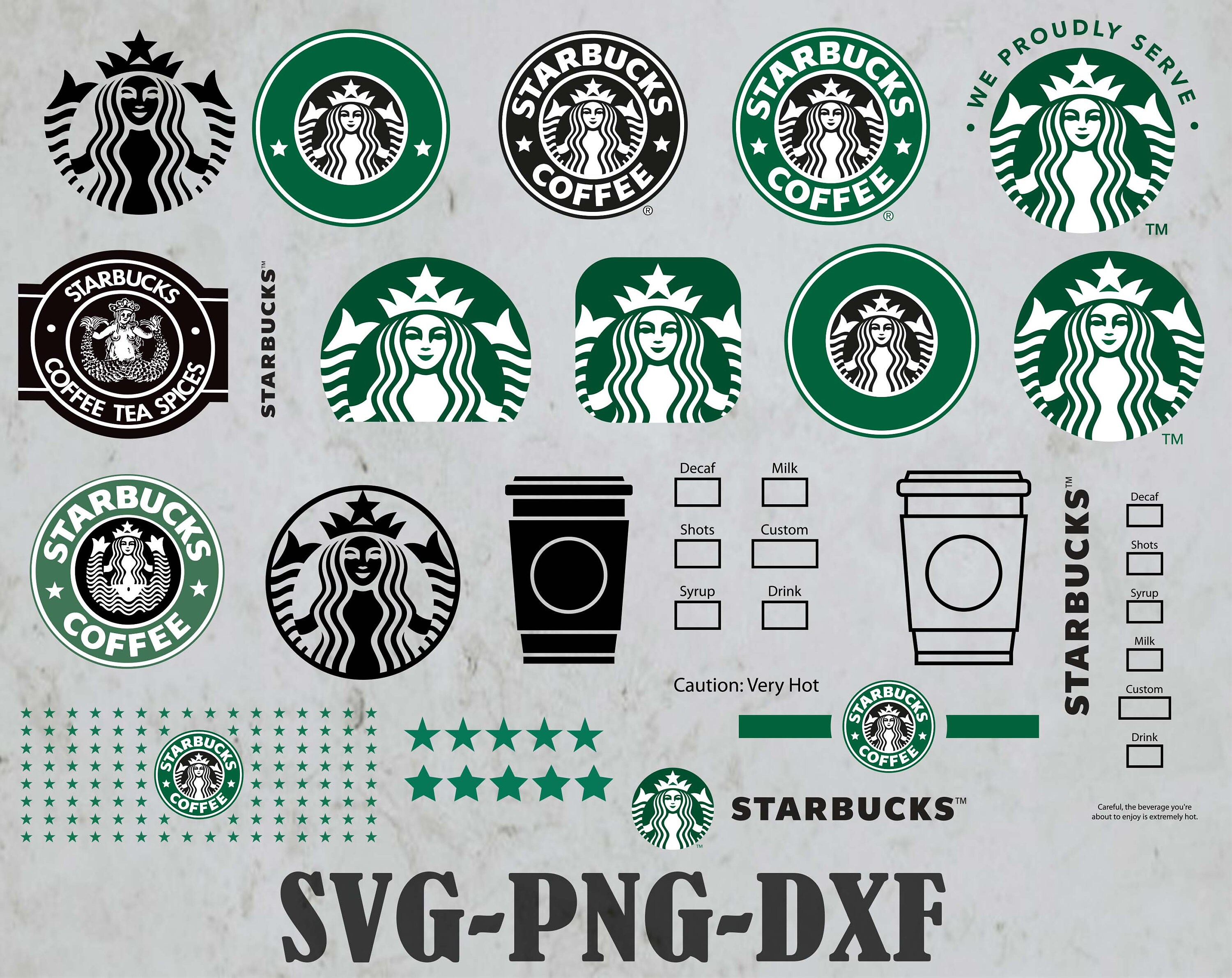 Paquete de logotipos de Starbucks svgpngdxfStarbucks bundle | Etsy