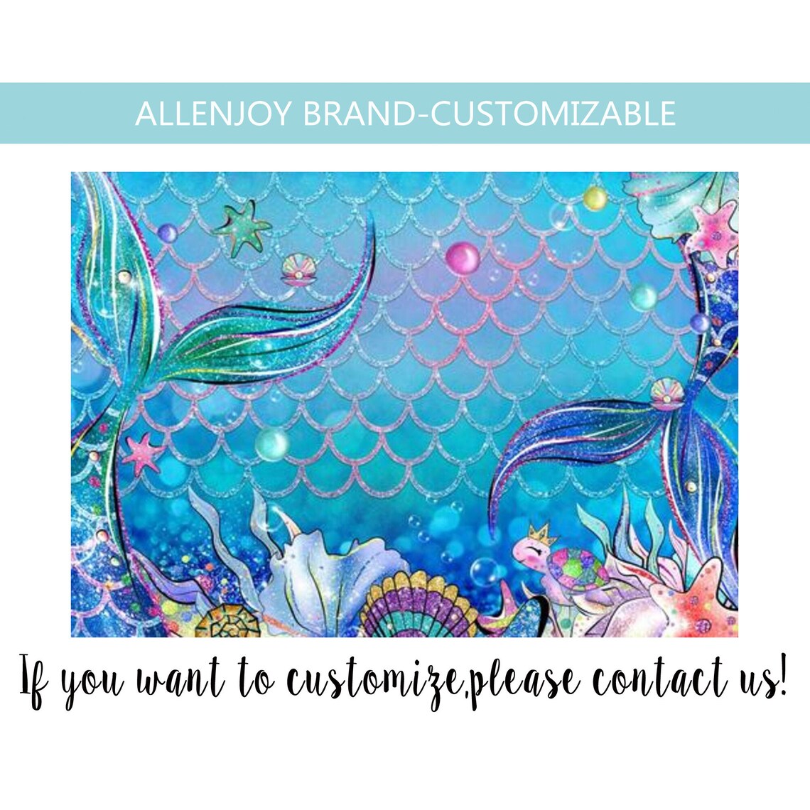 Mermaid Birthday Backdropmermaid Baby Shower Party | Etsy