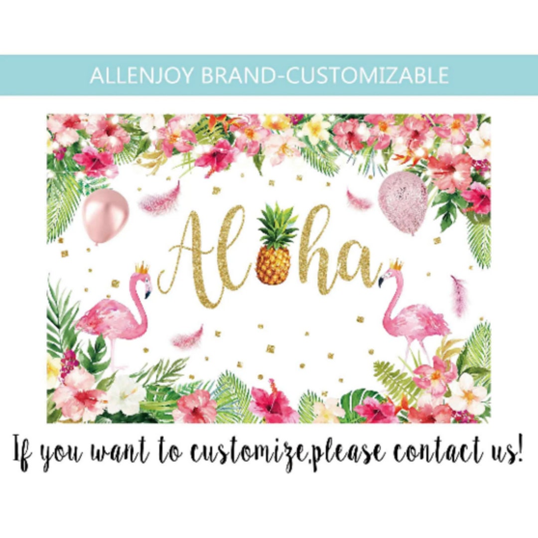 Tropical Flamingo Backdrop,personalized Birthday Party Backdrop,summer ...