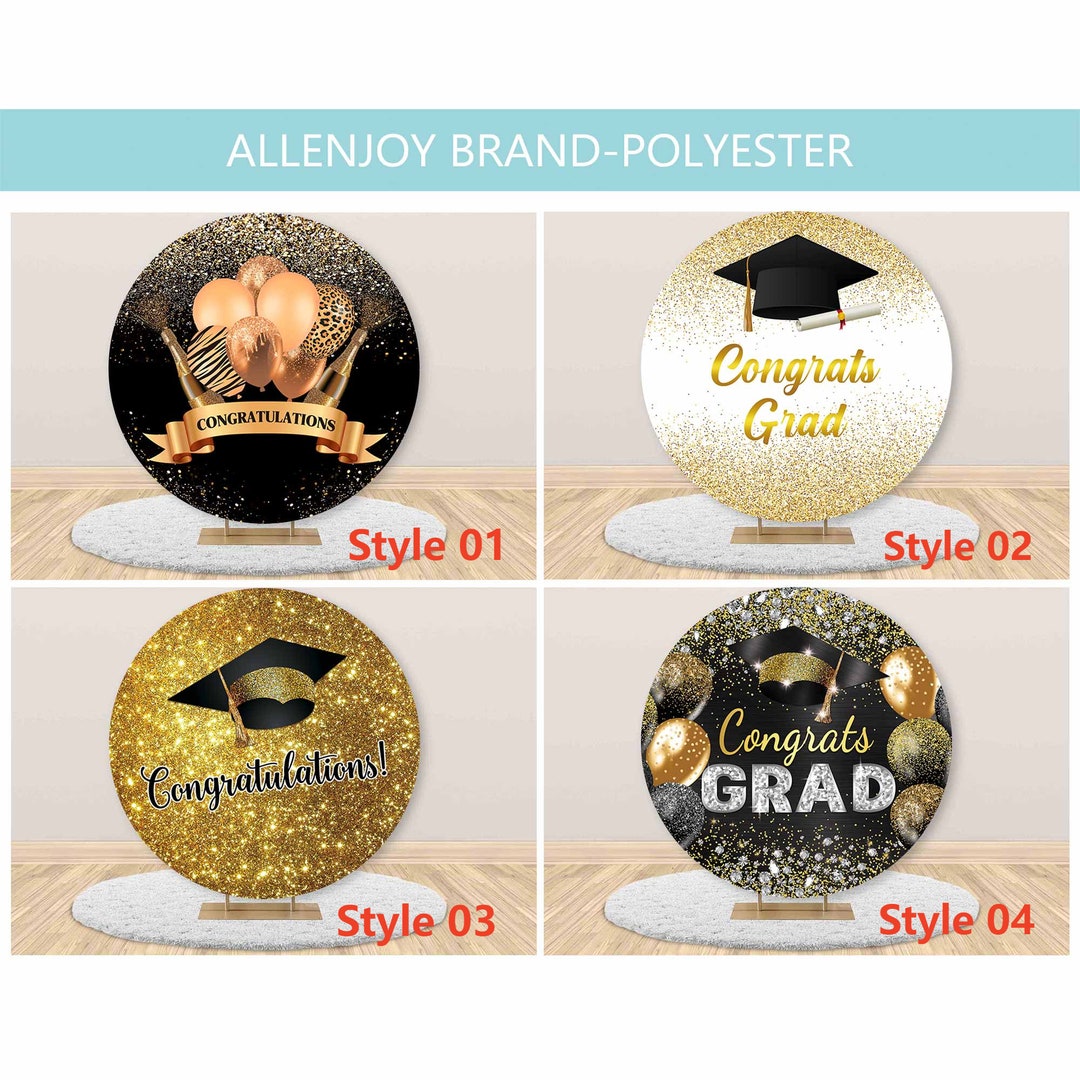 Round Graduation Backdrop Cover,class of 2025 Circle Photography ...