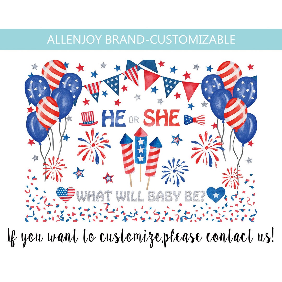 Gender Reveal Independence Day Backdrop,he or She What Will Baby Be ...