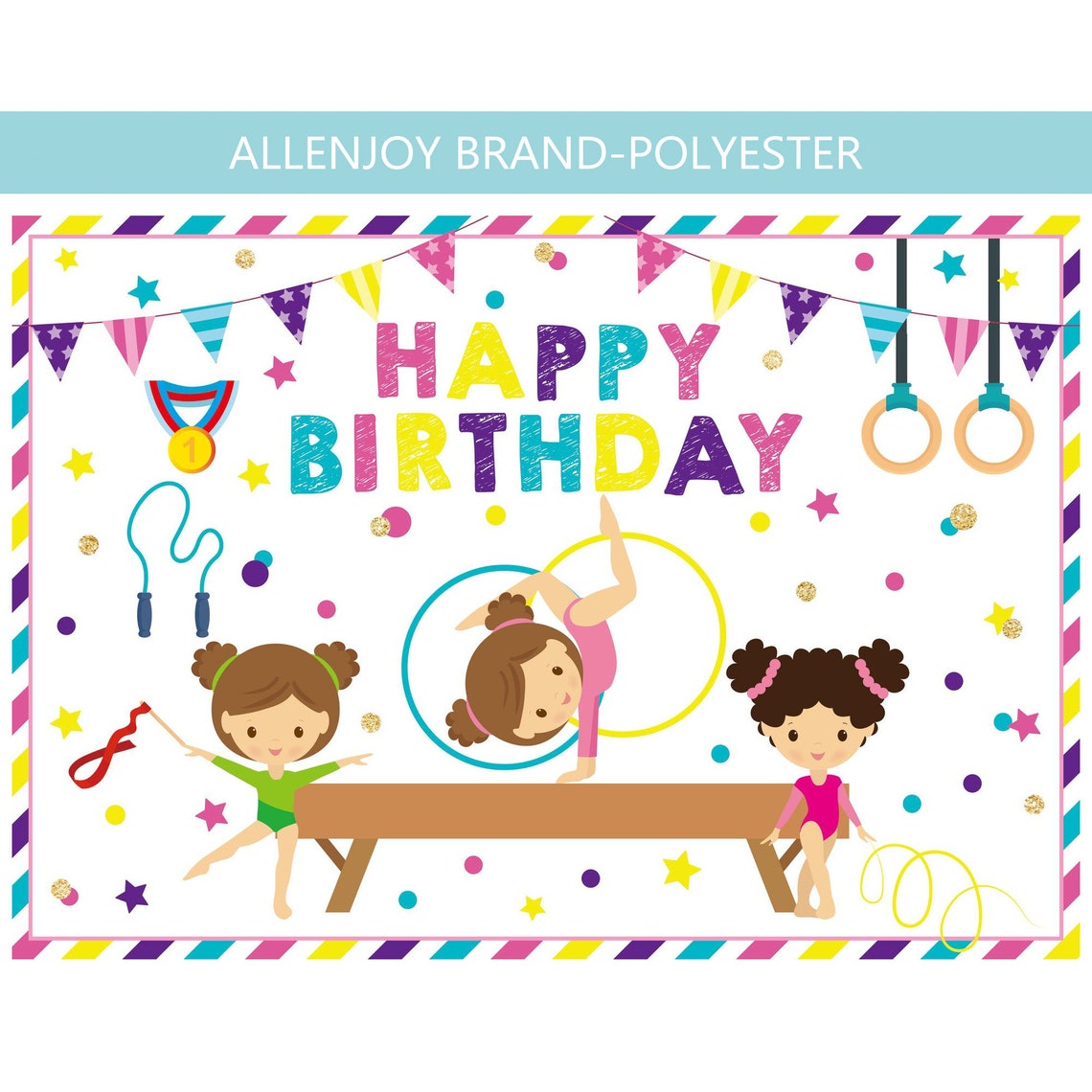 Gymnastics Birthday Party BackdropCustomized Gymnastics Photo | Etsy