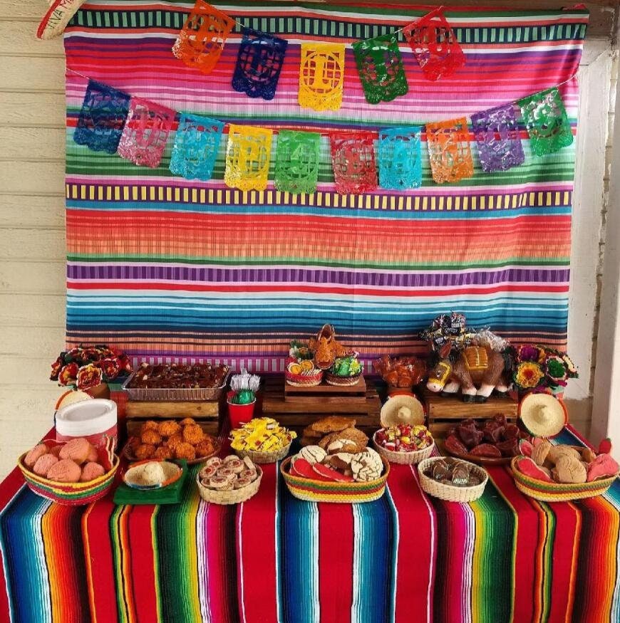Fiesta Colorful Striped Backdrop Mexican Theme Party | Etsy