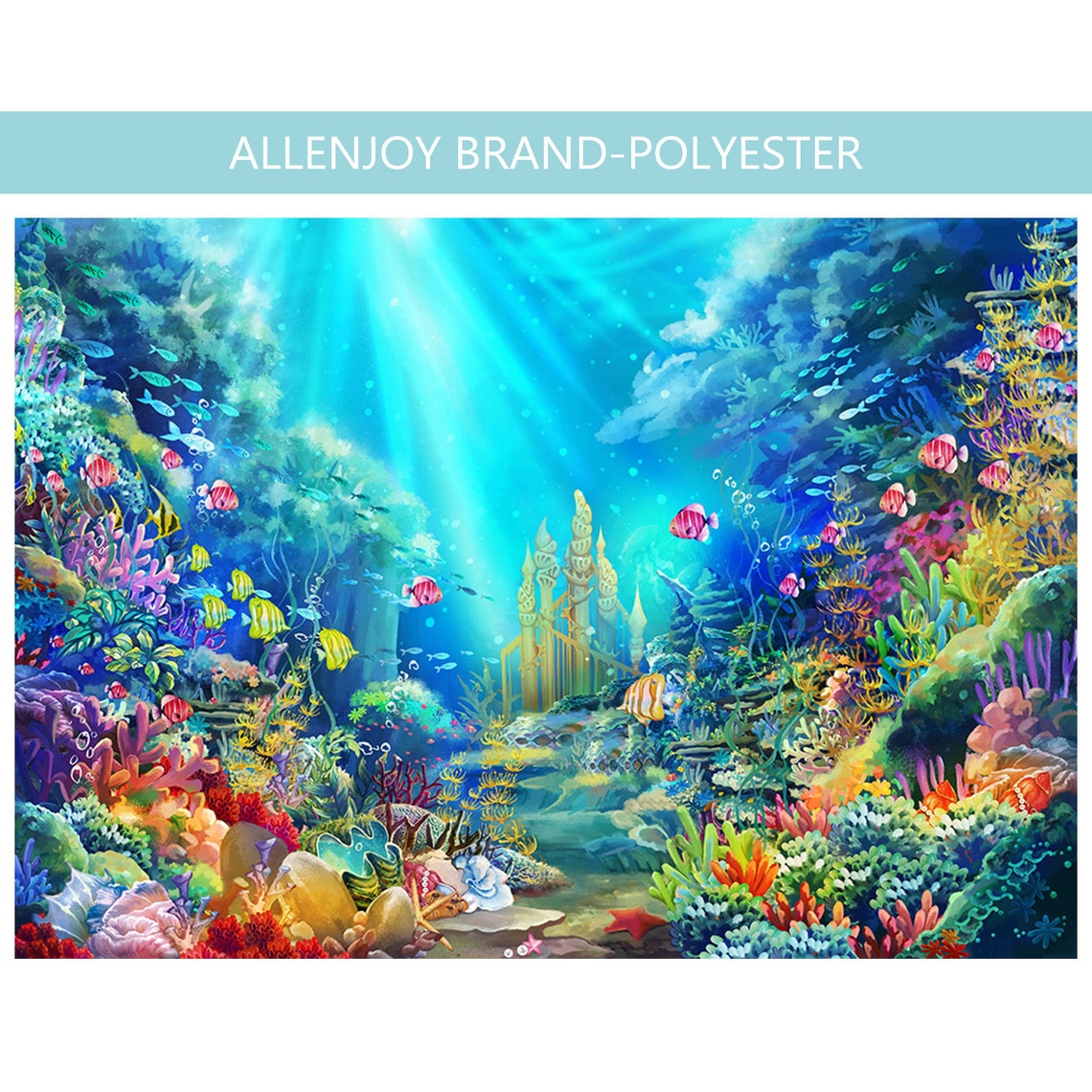 Under the Sea Castle Photography Backdrop, Mermaid Princess Backdrop ...