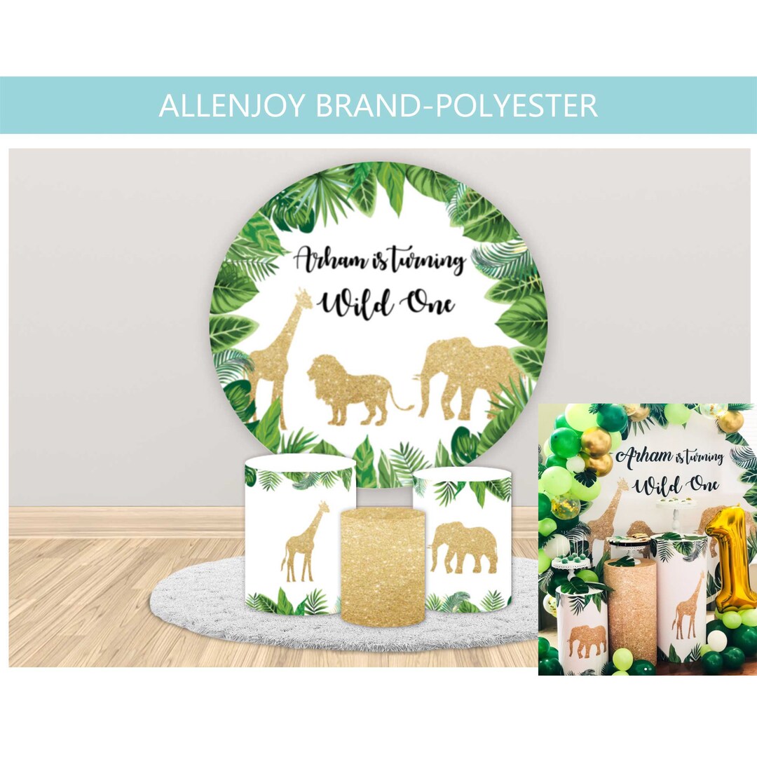 Circle Round Backdrop Cover,safari Jungle Round Photography Background ...