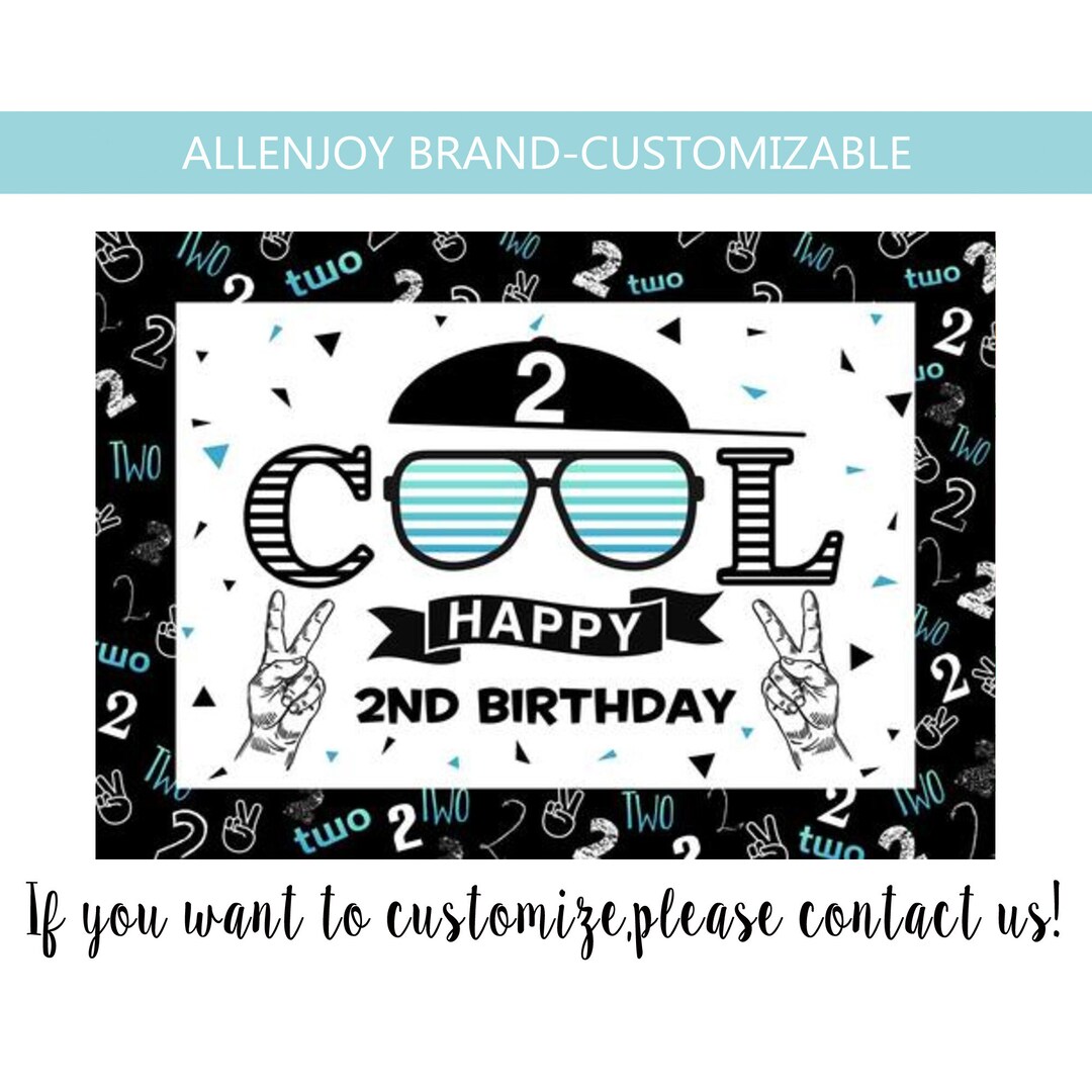 Two Cool Birthday Backdrop,Two Cool Banner,Two Cool Birthday Party ...