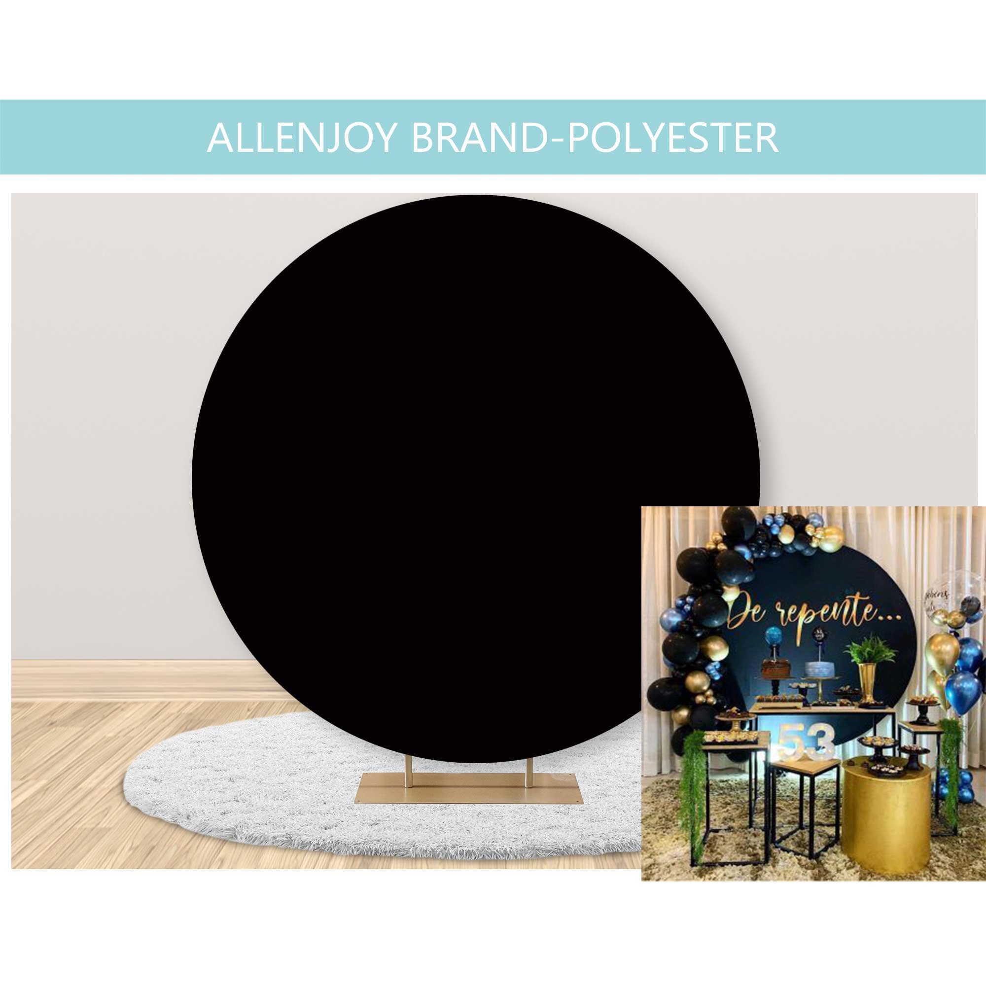 Black Round Backdrop Covercustom Birthday Wedding Baby Shower - Etsy