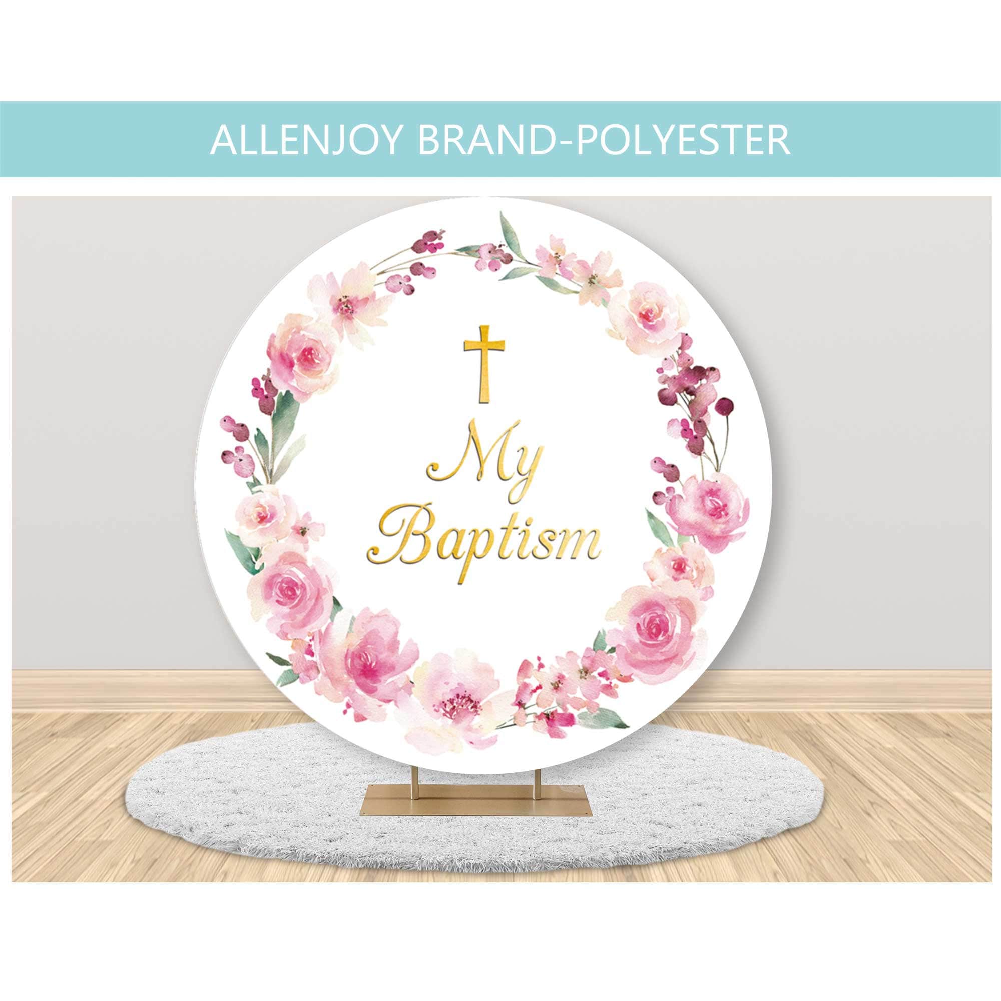 Holy Communion Circle Round Backdrop Coverbaptism Baby Shower - Etsy