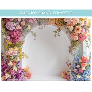 Floral Arch Wall Photography Backdrop, Colorful Flower Arch Photo ...