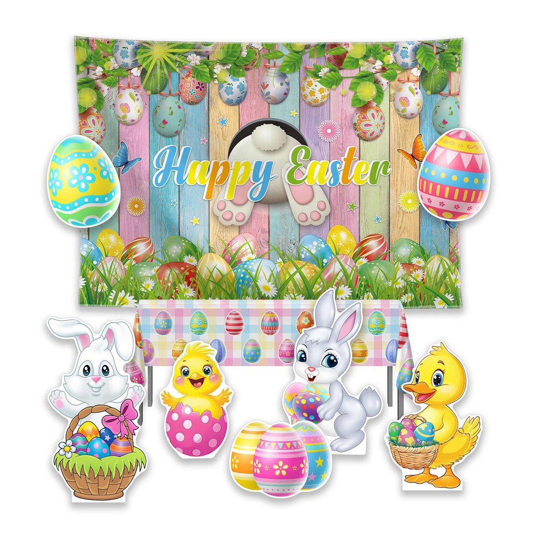 Easter Bunny Party Foam Board Character Props, Easter Egg Party ...