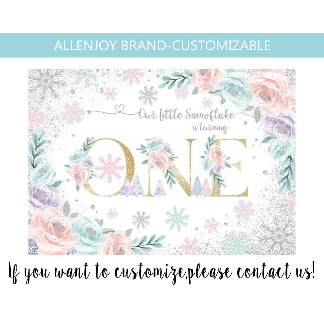 Winter Onederland Backdrop,baby Shower Winter Snowflake Birthday ...