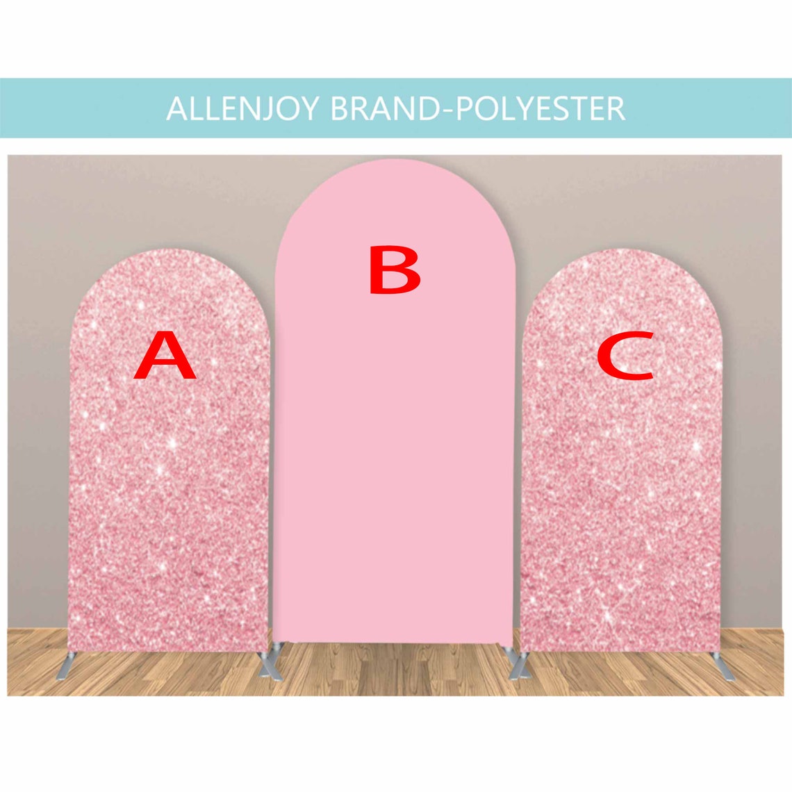 Pink Rose Gold Arch Backdrop,printing 3D Glitters Chiara Arch Backdrop ...