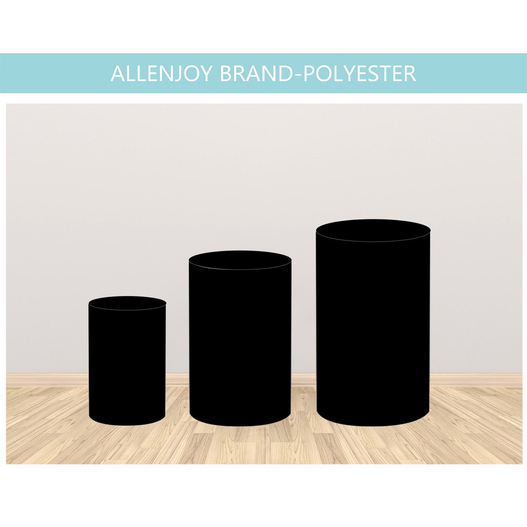 Black Cylinder Cover,plinth Cover With Elastic Band,a Set of 3 ...