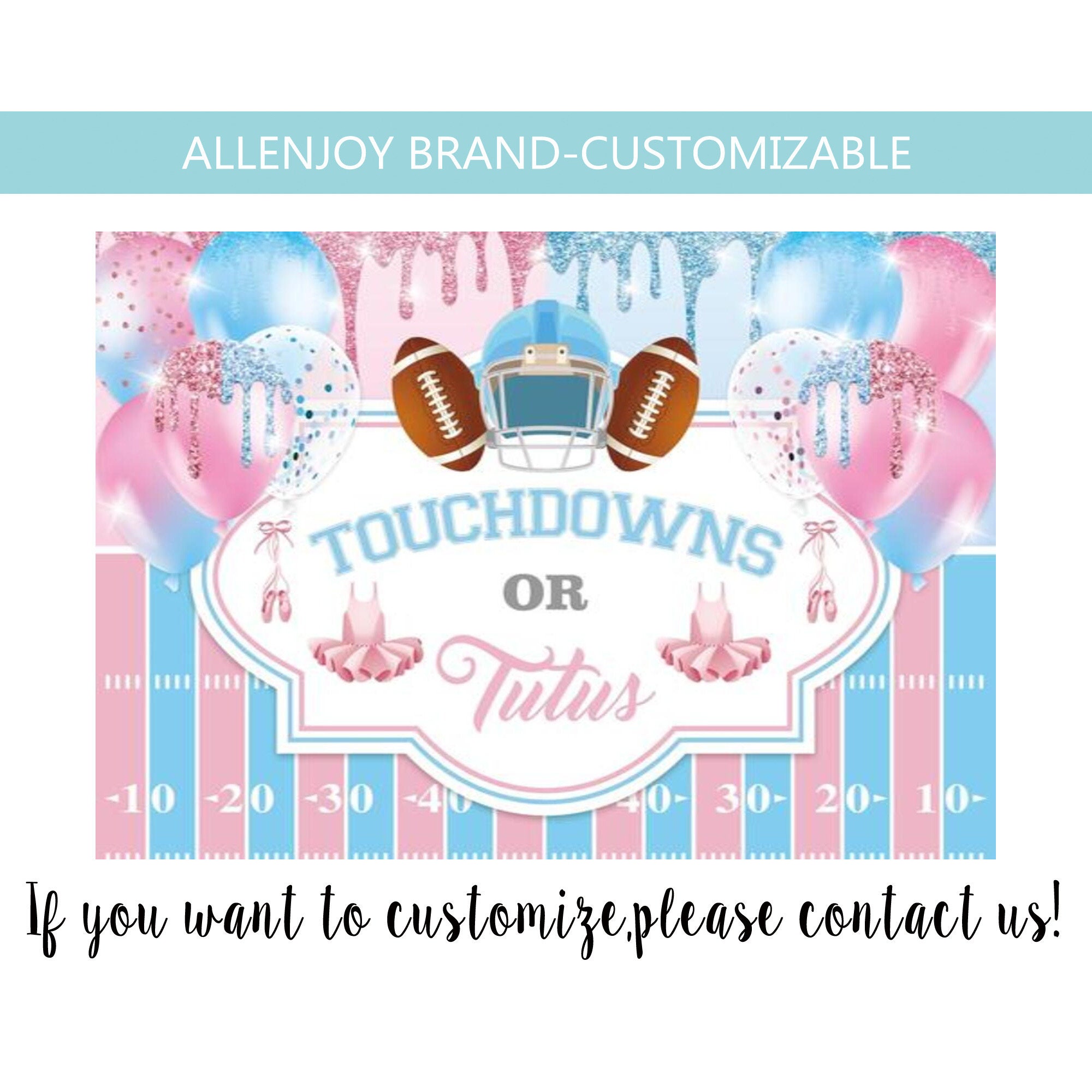 Touchdowns or Tutus Gender Reveal Backdropboy or Girl He or | Etsy