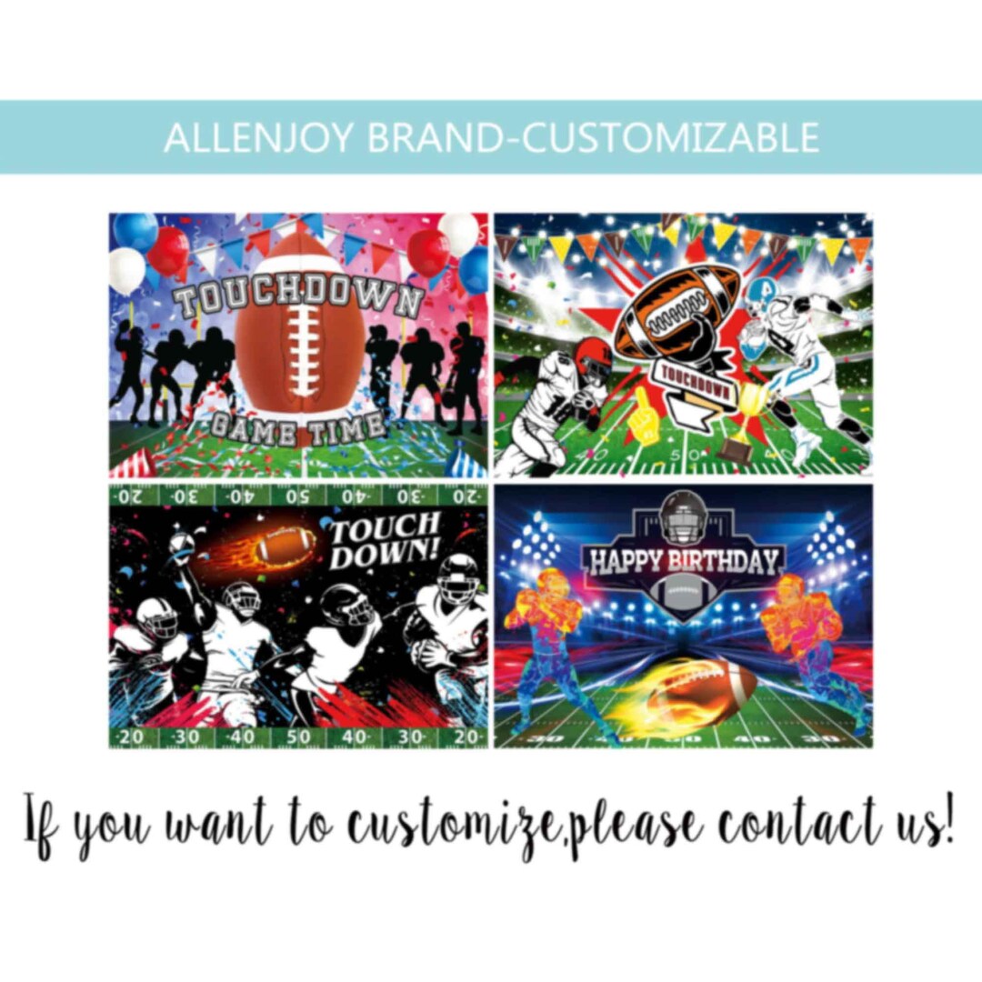 Football Birthday Backdrop, Super Party Supplies Boy 1st Custom ...