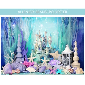 Mermaid Photography Backdrop, Teal and Purple Glitter Mermaid Photo ...