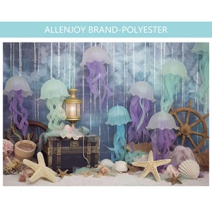 Mermaid Photography Backdrop, Teal and Purple Glitter Mermaid Photo ...